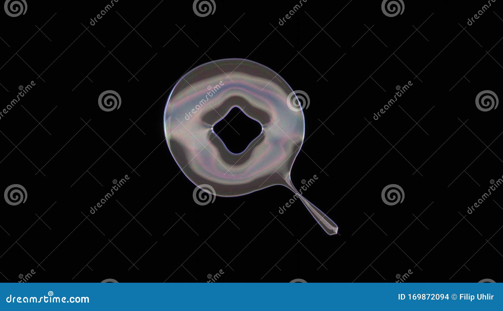 3D Rendering of Distorted Transparent Soap Bubble in Shape of Symbol of ...