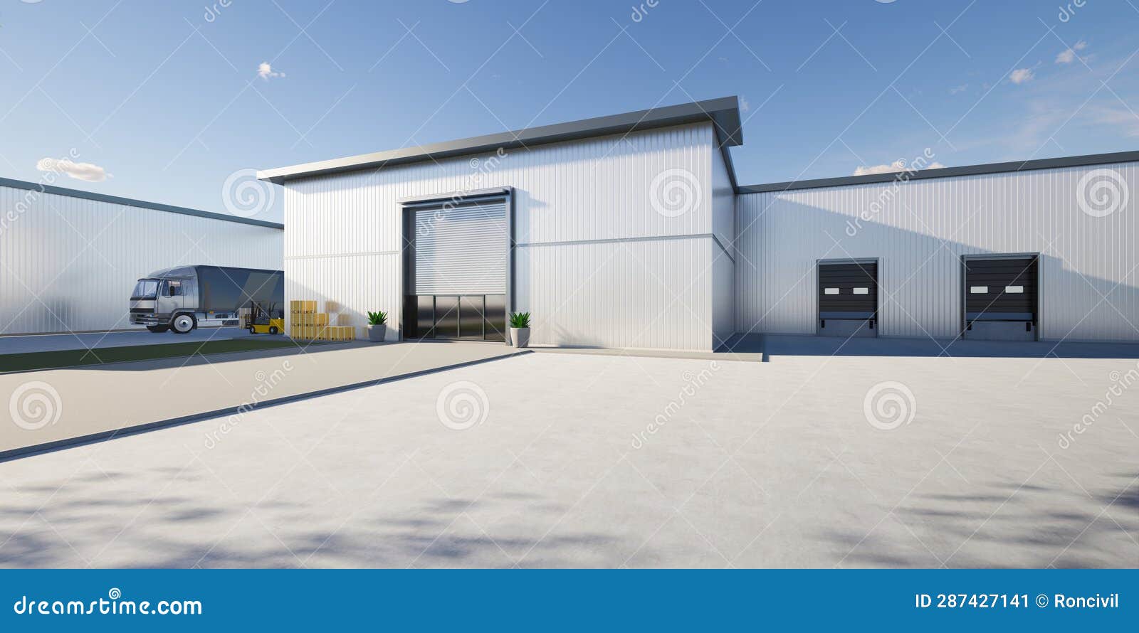3d Rendering of Distribution Center for Industrial Background and ...
