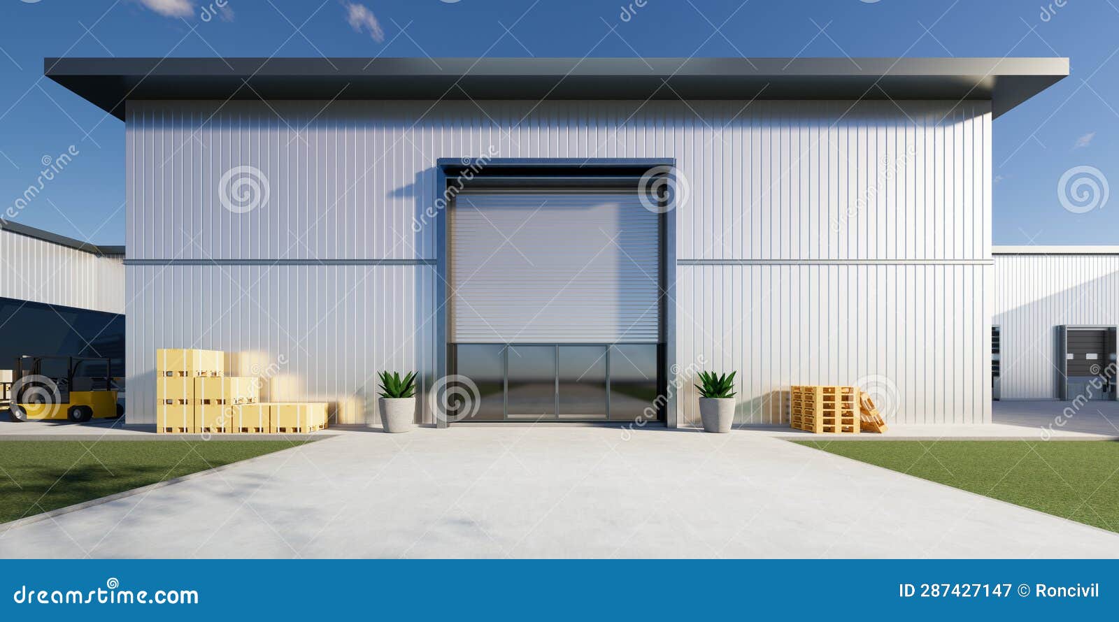 Distribution Center With Warehouse And Workers. Fulfilment Of Wholesale ...