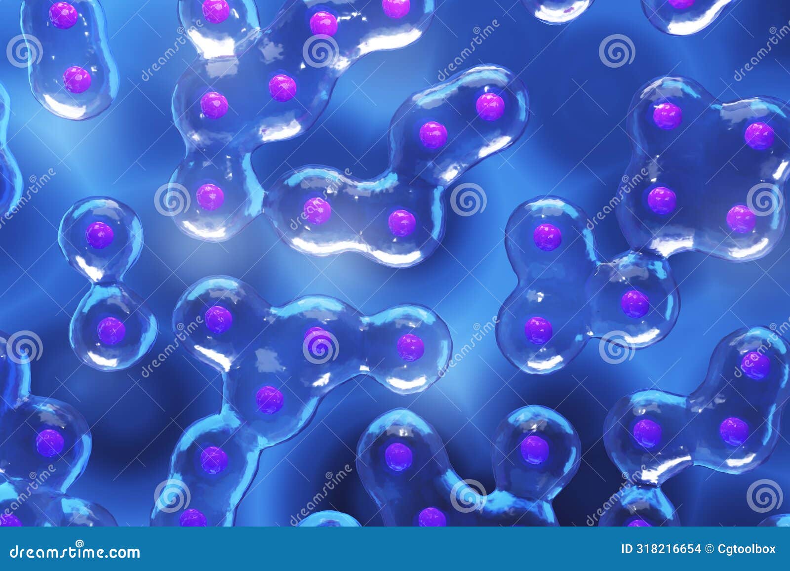 3d Rendering of Dividing Cells or Mitosis Stock Illustration ...