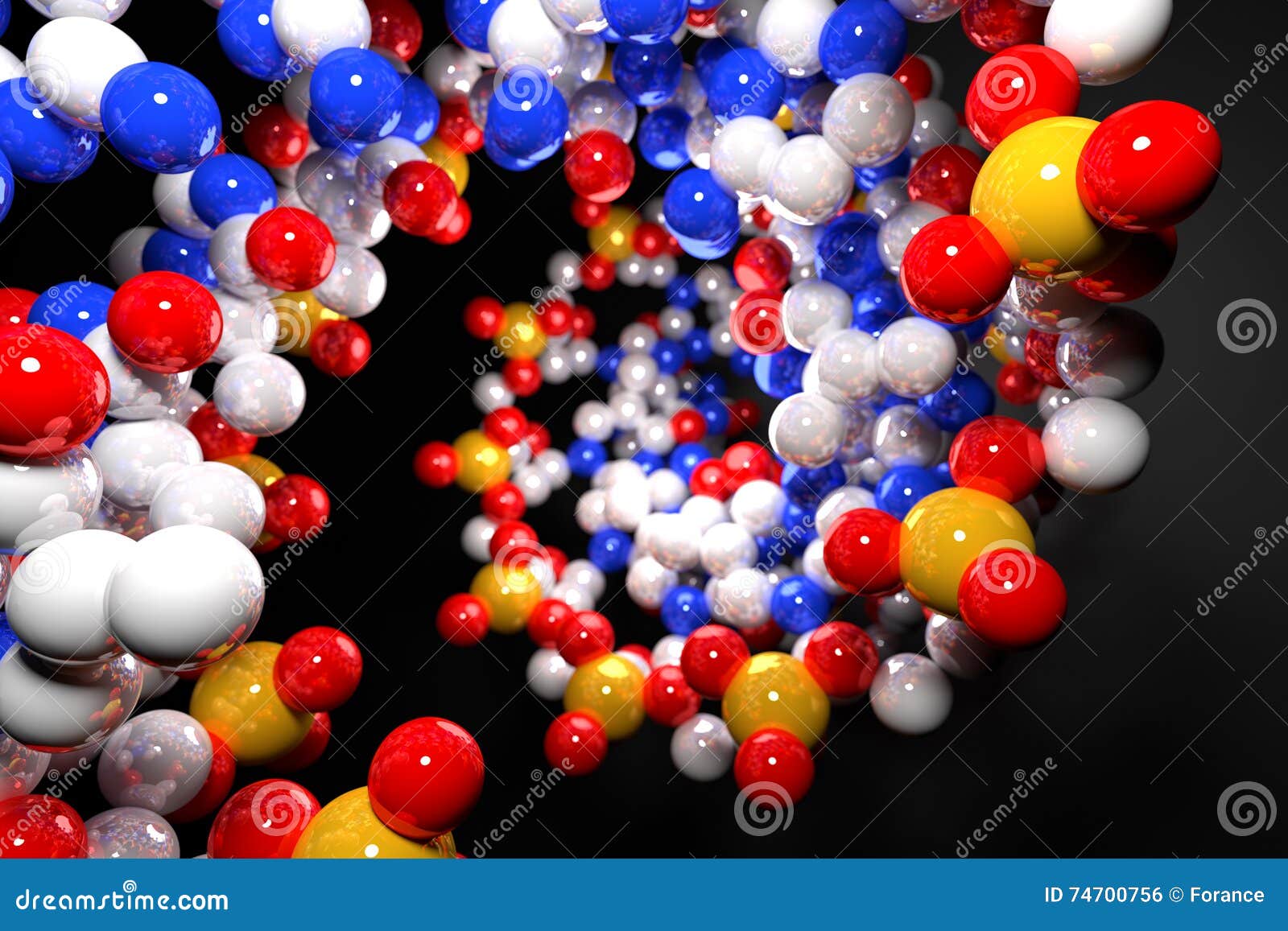 3D Rendering of DNA Molecules on Blue Surface Stock Illustration ...