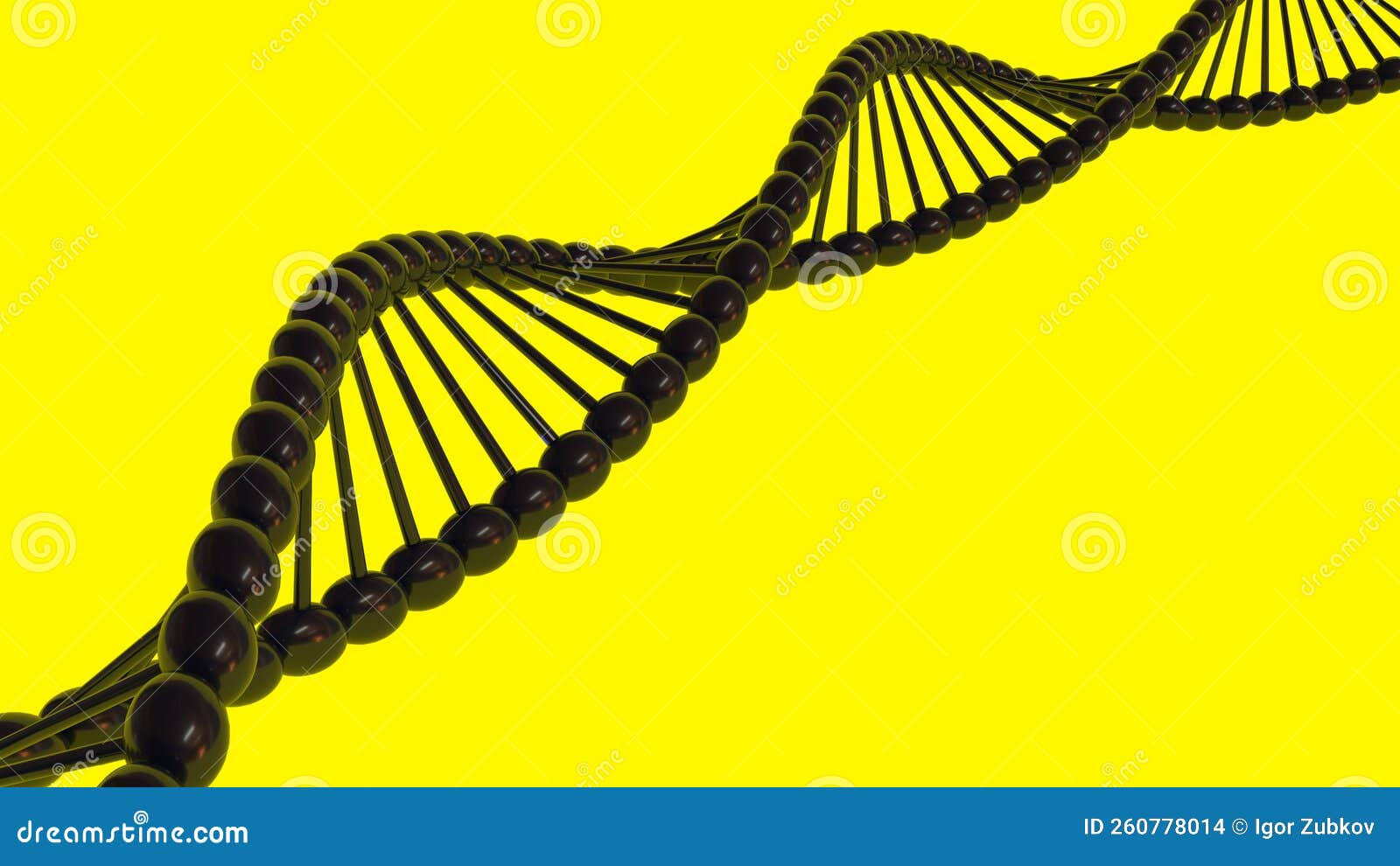 3D Rendering - DNA Strand on a Bright Yellow Background Stock ...