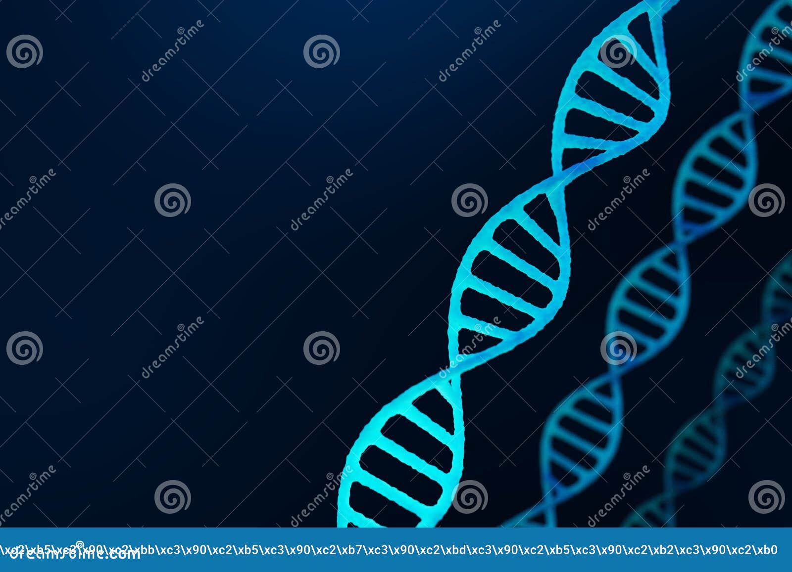 DNA Structure, Blue Abstract Background Stock Illustration ...