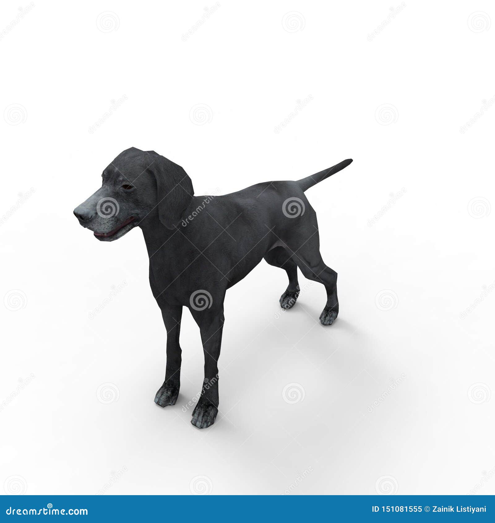 3d Rendering of Dog Created by Using a Blender Tool Stock Illustration ...