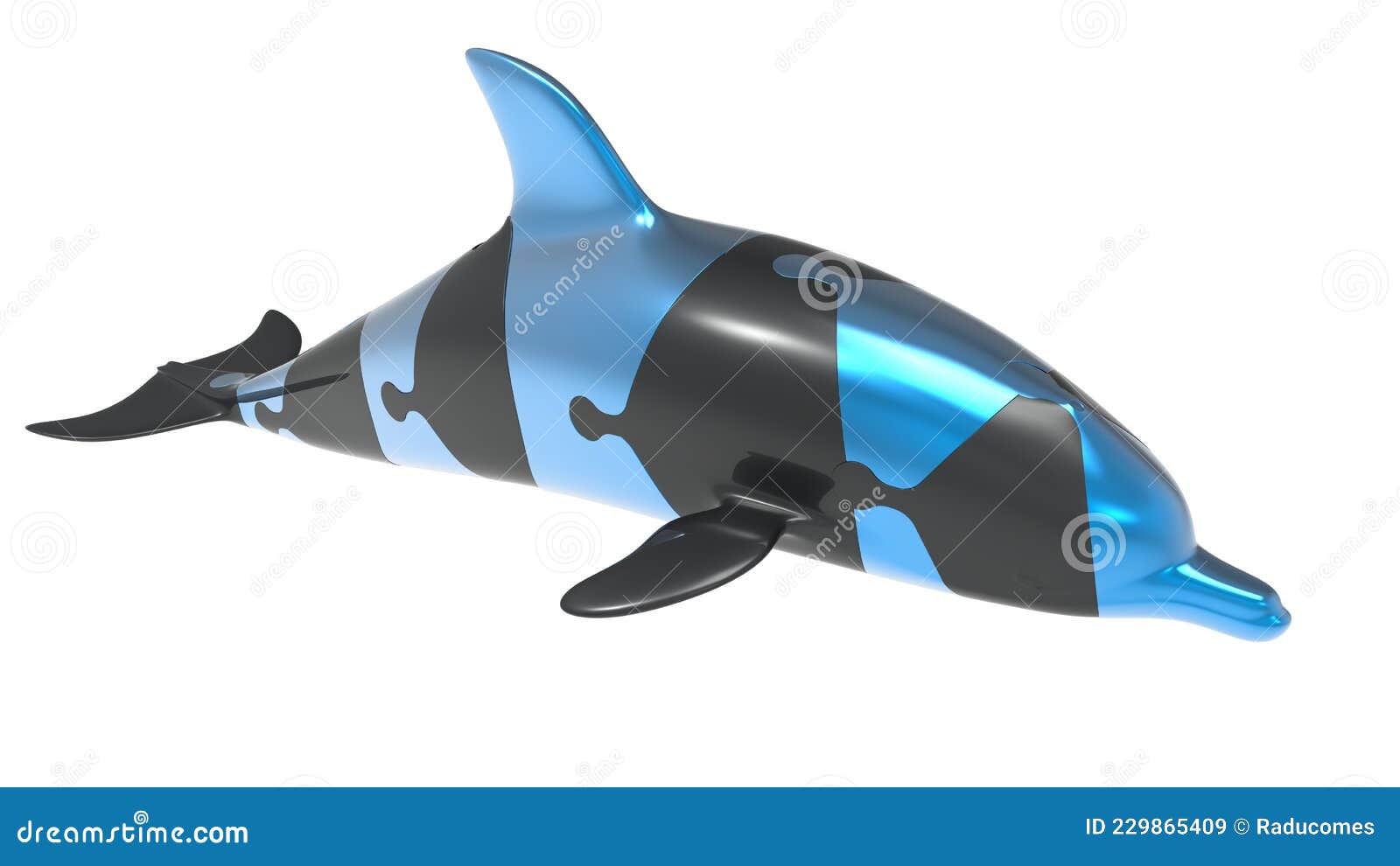 3D Rendering - Dolphin Light Blue Puzzle Model Stock Illustration ...