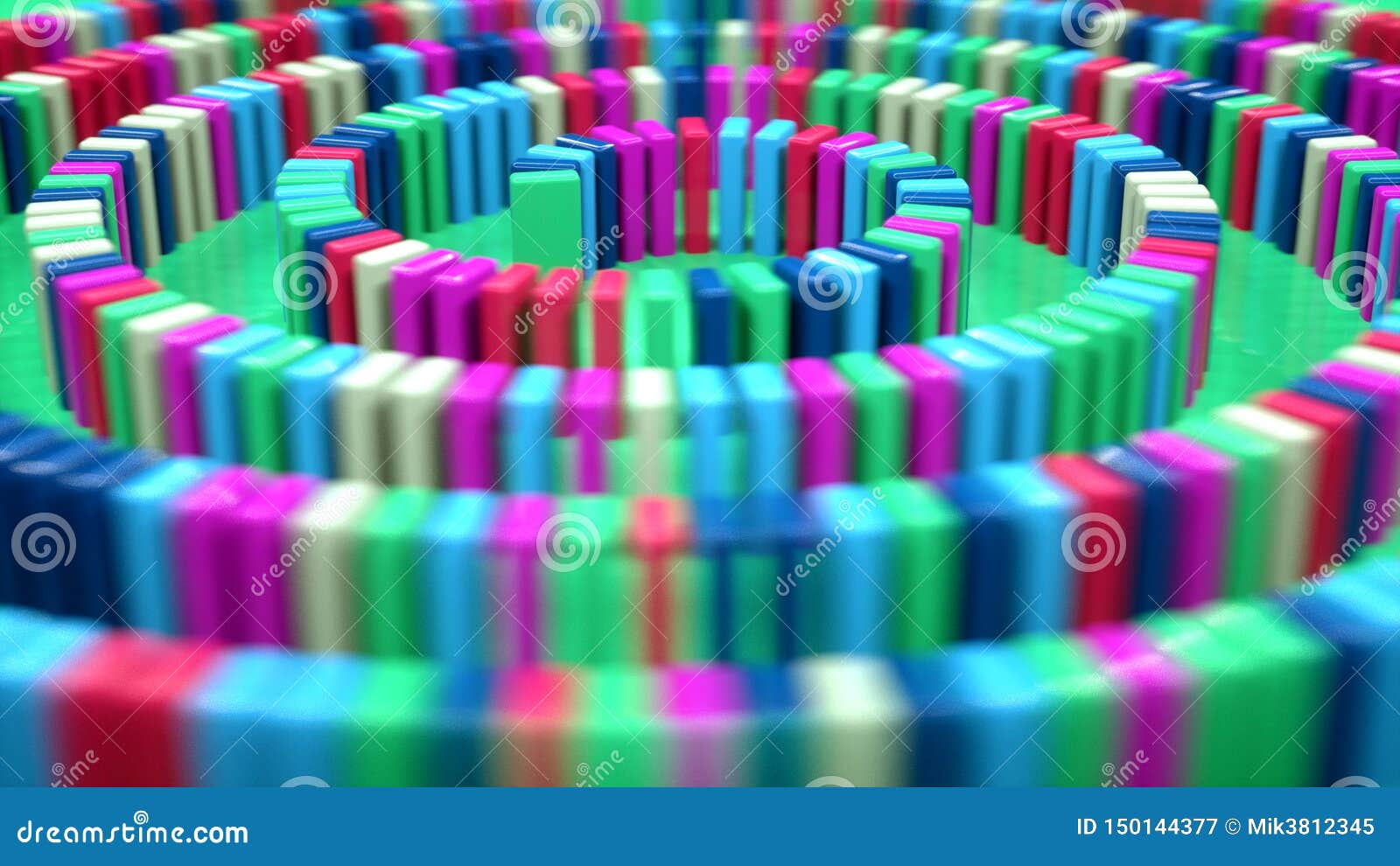 3d rendering domino effect stock illustration. Illustration of play ...
