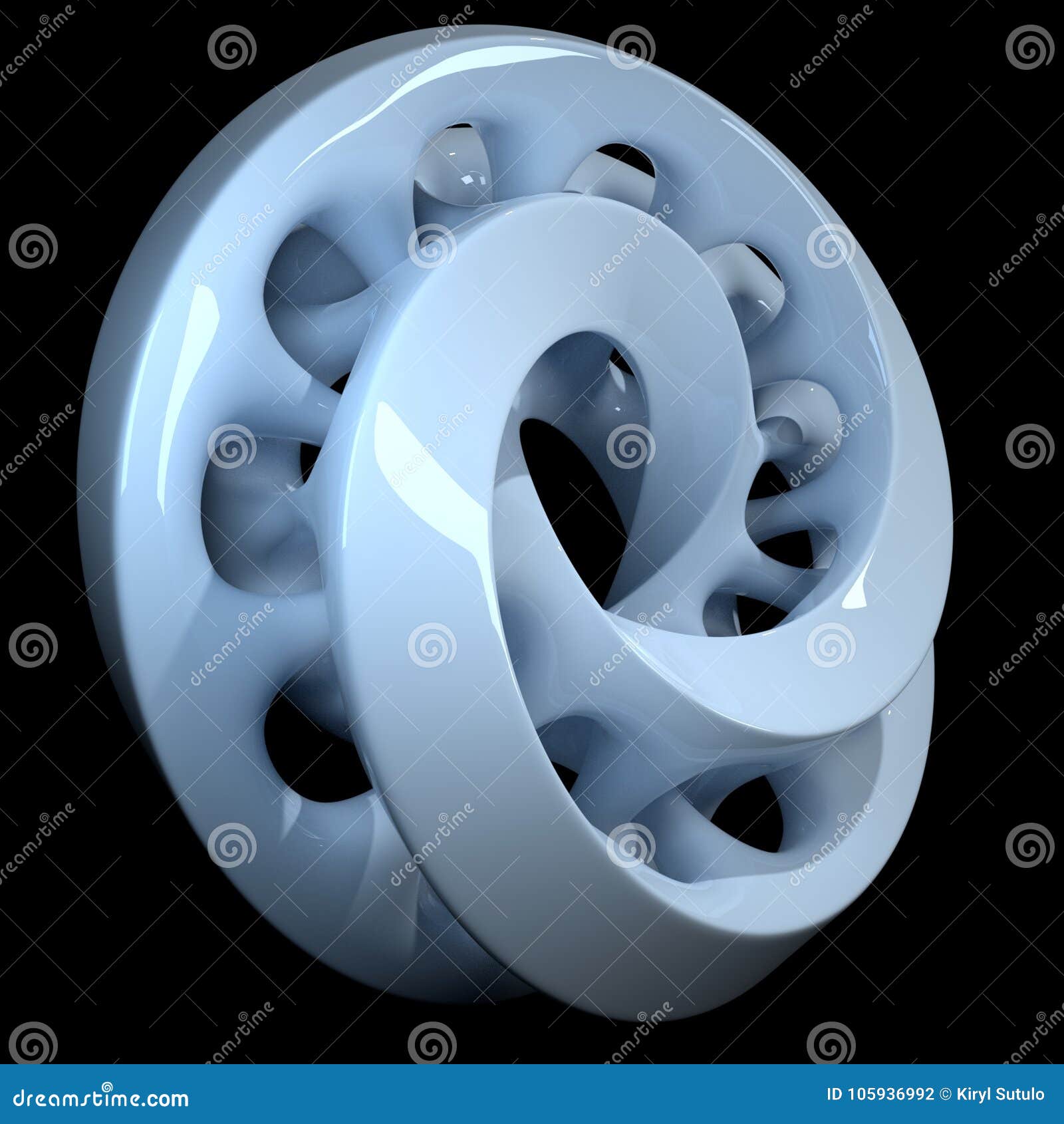 Double Mobius 3D Strip. Spatial Figure With Upturned Surfaces. Optical ...