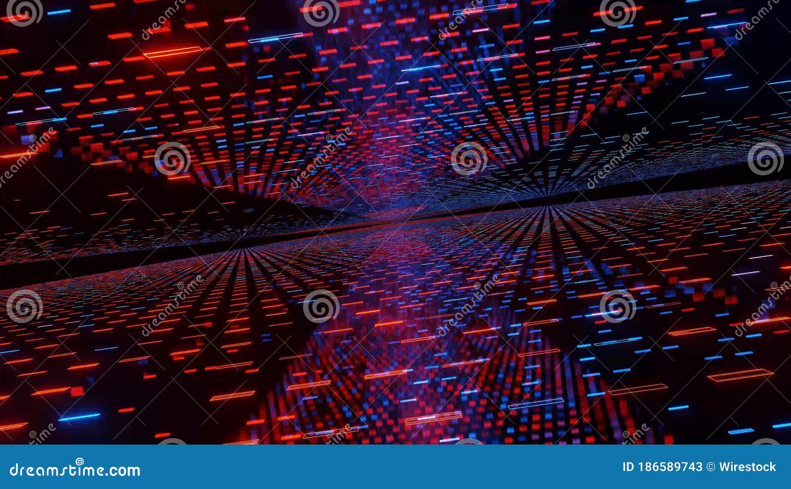 3D Rendering of a Double-layered Cosmic Surface with Red and Blue Laser ...