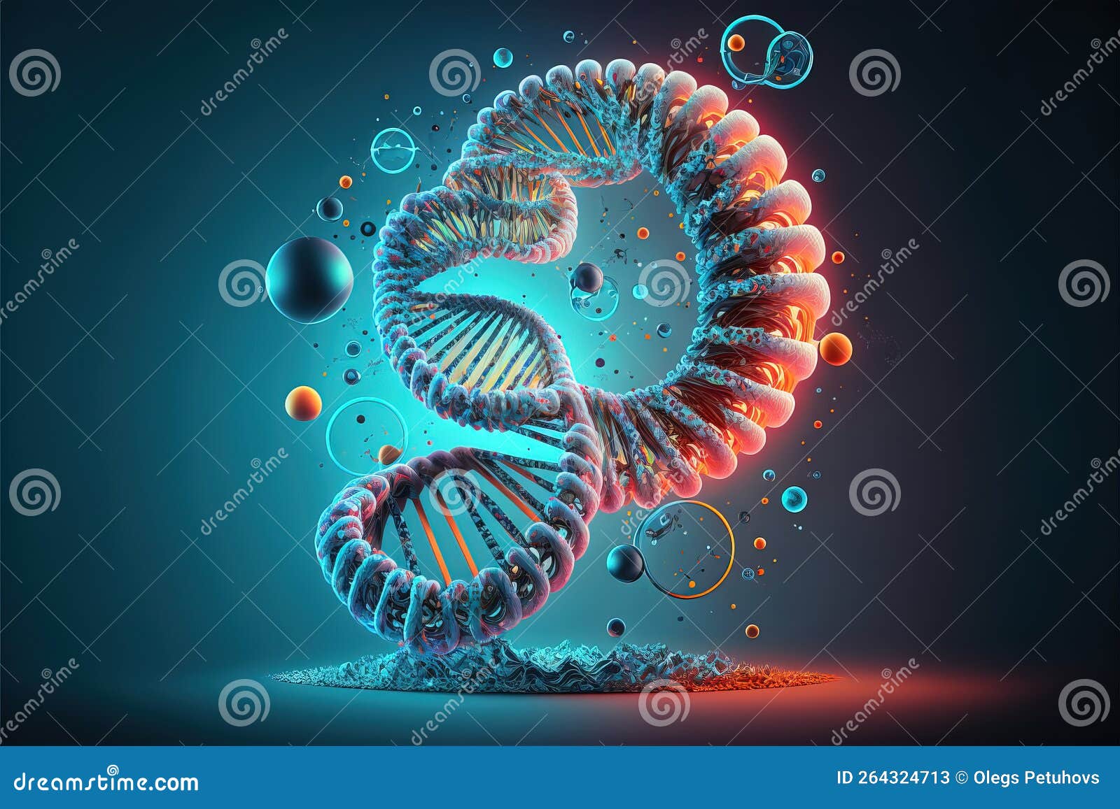 A 3d Rendering of a Double - Stranded Stock Illustration - Illustration ...
