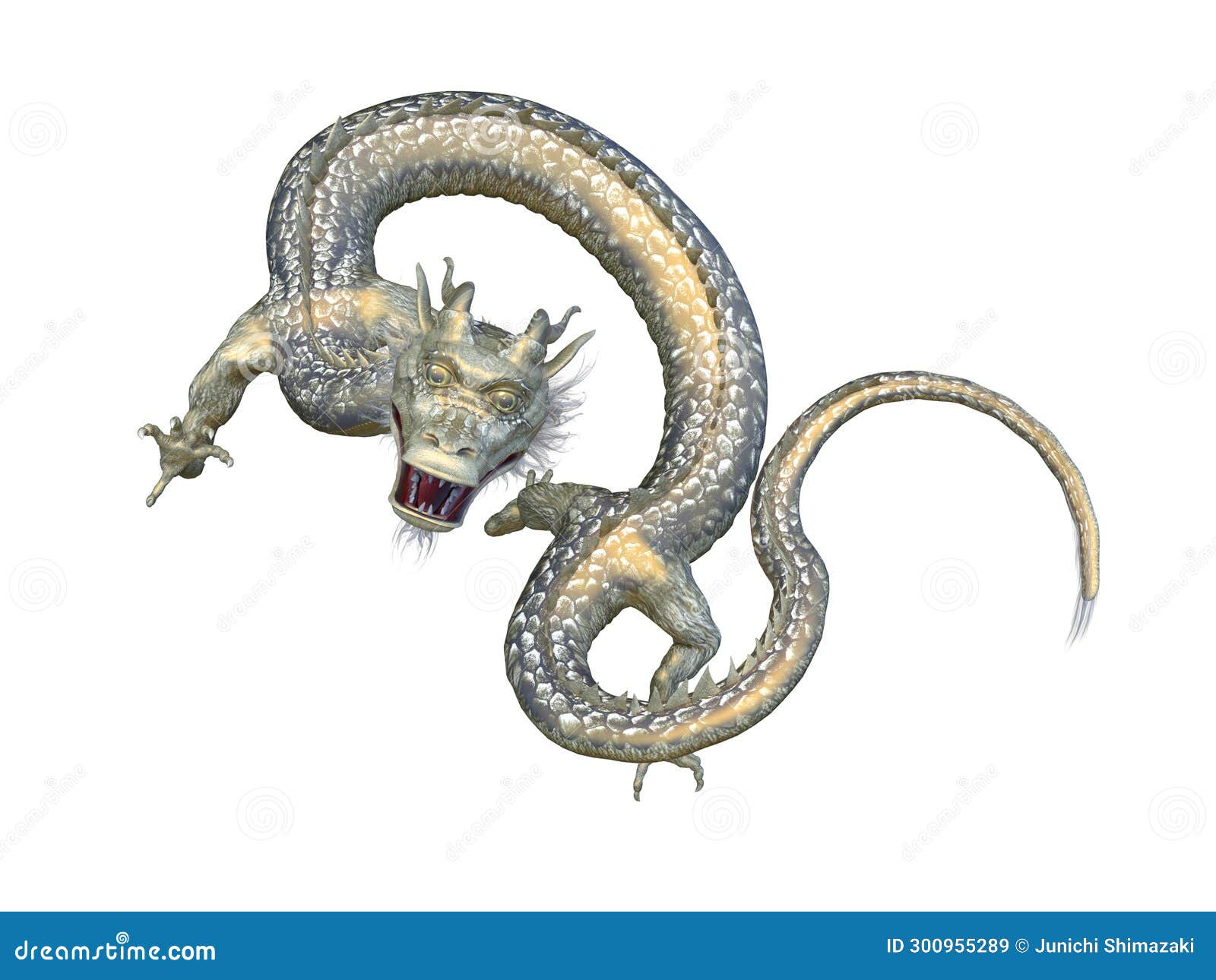 3D rendering of a dragon stock illustration. Illustration of creature ...