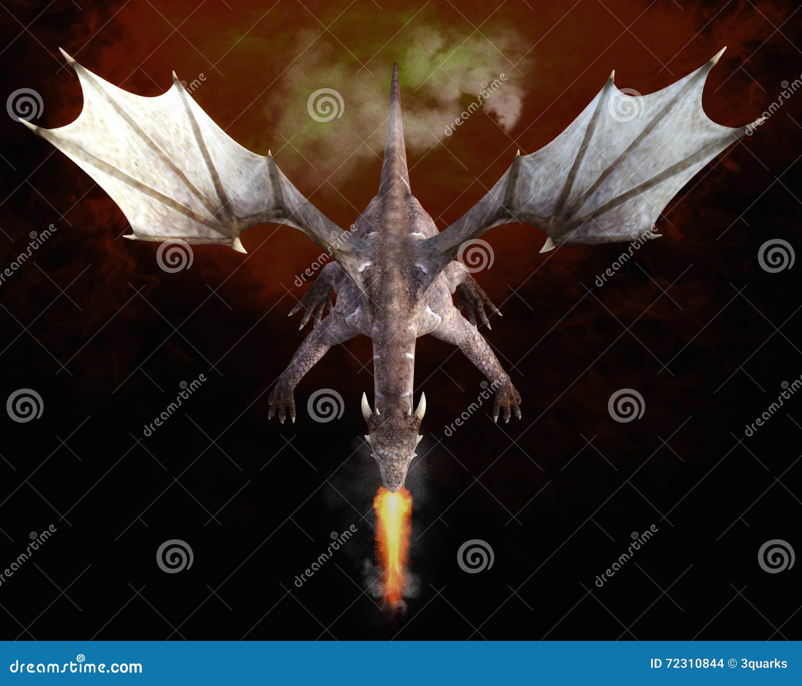 3D Rendering of a Dragon stock illustration. Illustration of fairytale ...