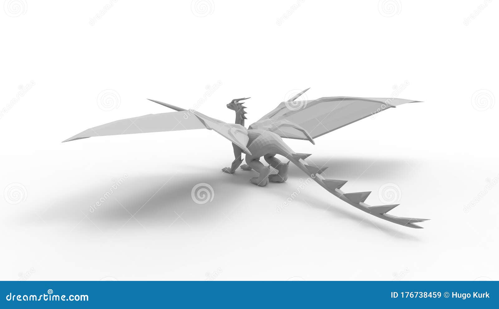 3D Rendering of a Dragon Mythical Creature Animal Isolated on Empty ...