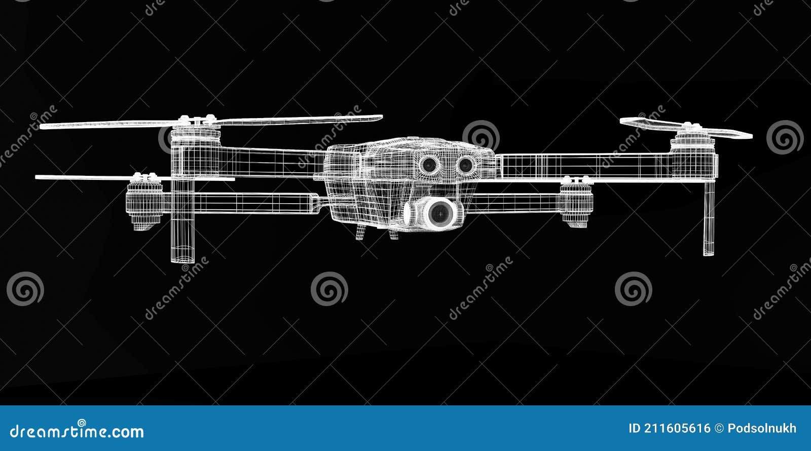 3 D rendering drone model stock illustration. Illustration of ...