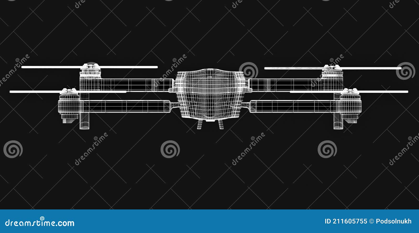 3 D rendering drone model stock illustration. Illustration of camera ...