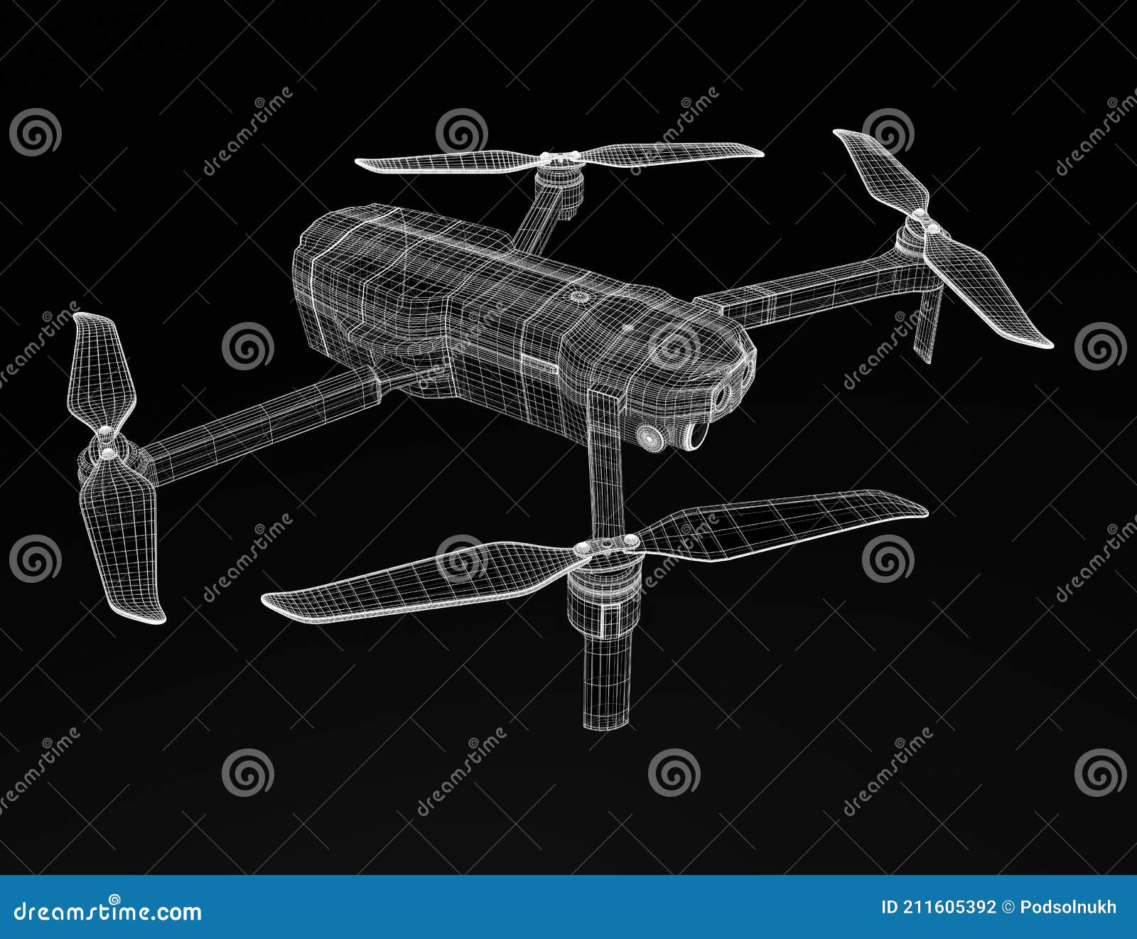 3 D rendering drone model stock illustration. Illustration of drone ...