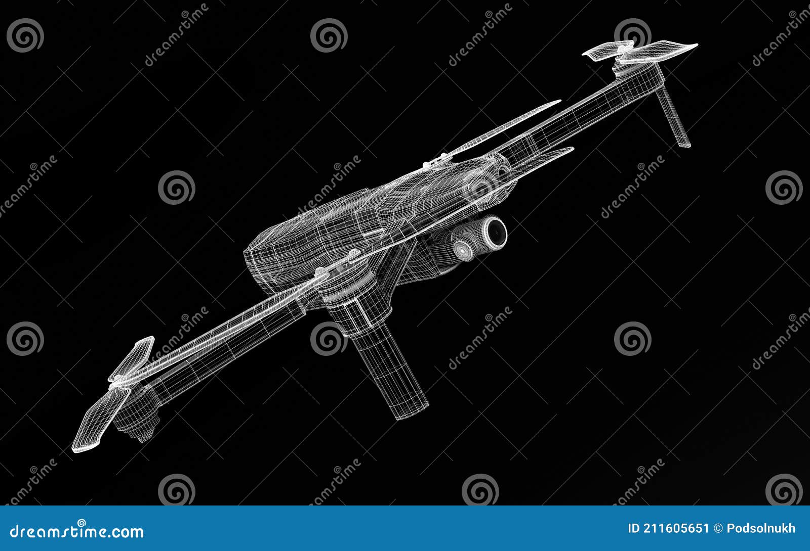 3 D rendering drone model stock illustration. Illustration of ...