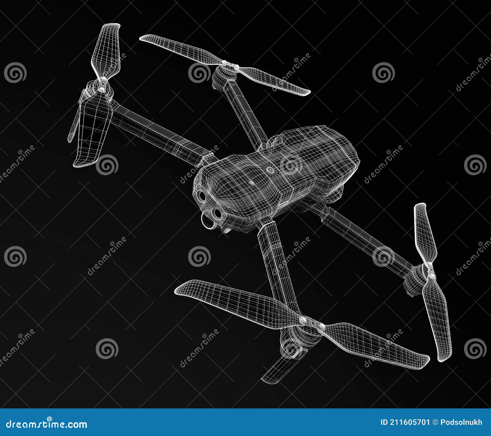 3 D rendering drone model stock illustration. Illustration of ...