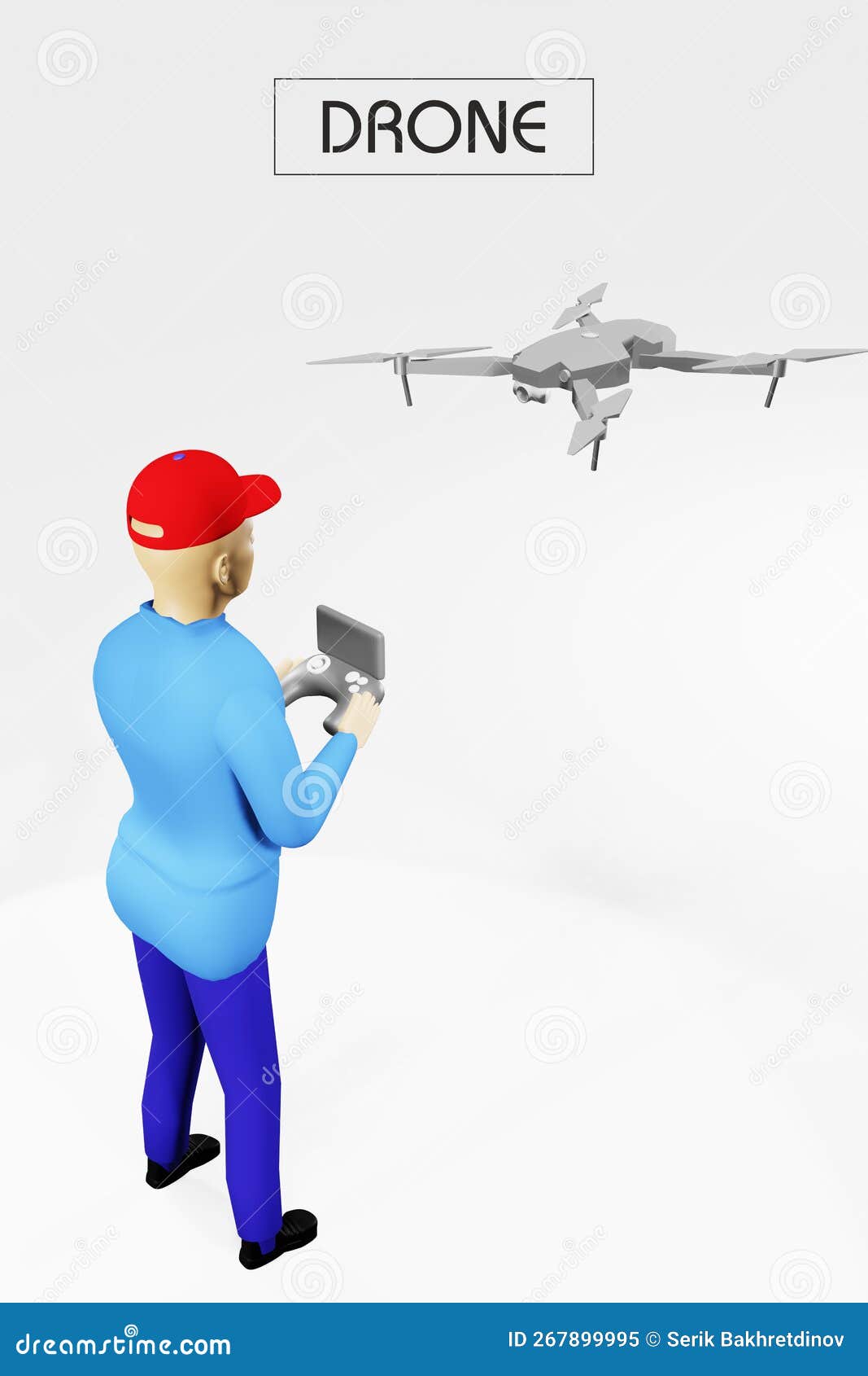 3D Rendering. 3d Rendering of Drone and Operator Stock Illustration ...