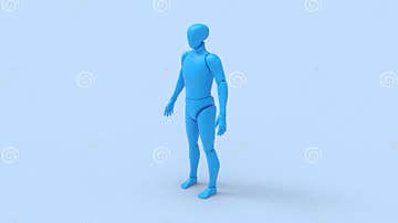 3D Rendering of a Dummy Robot Man Person Model Blank Template Isolated ...