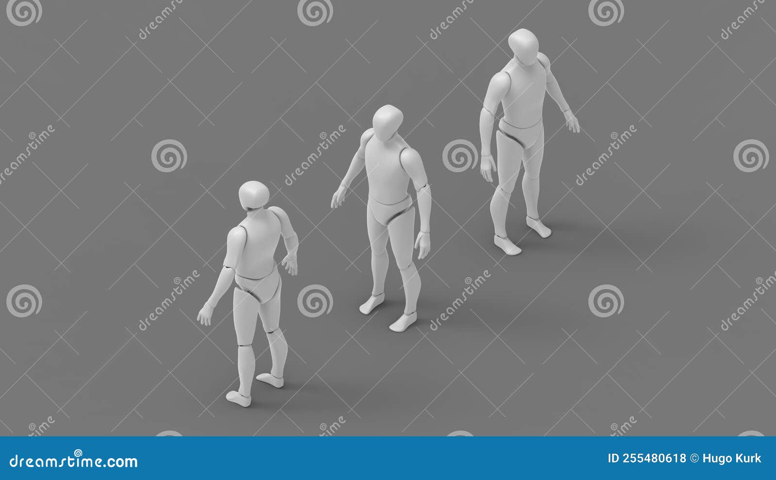 3D Rendering of a Dummy Robot Man Person Model Blank Template Isolated ...