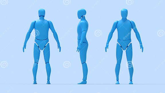 3D Rendering of a Dummy Robot Man Person Model Blank Template Isolated ...