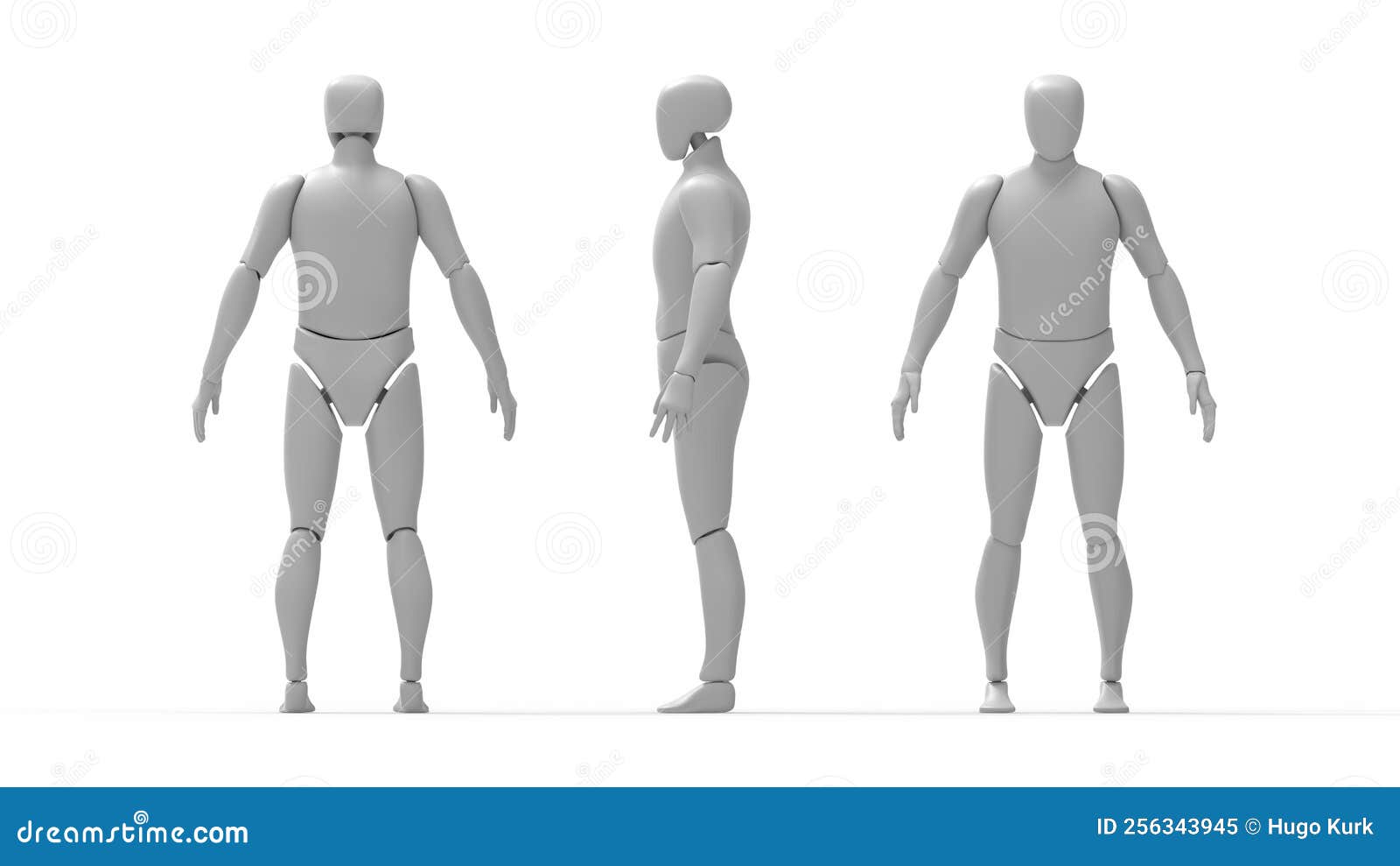 3D Rendering of a Dummy Robot Man Person Model Blank Template Isolated ...