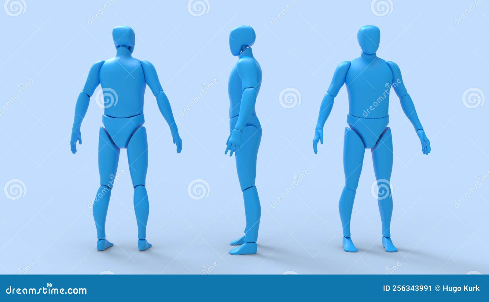 3D Rendering of a Dummy Robot Man Person Model Blank Template Isolated ...