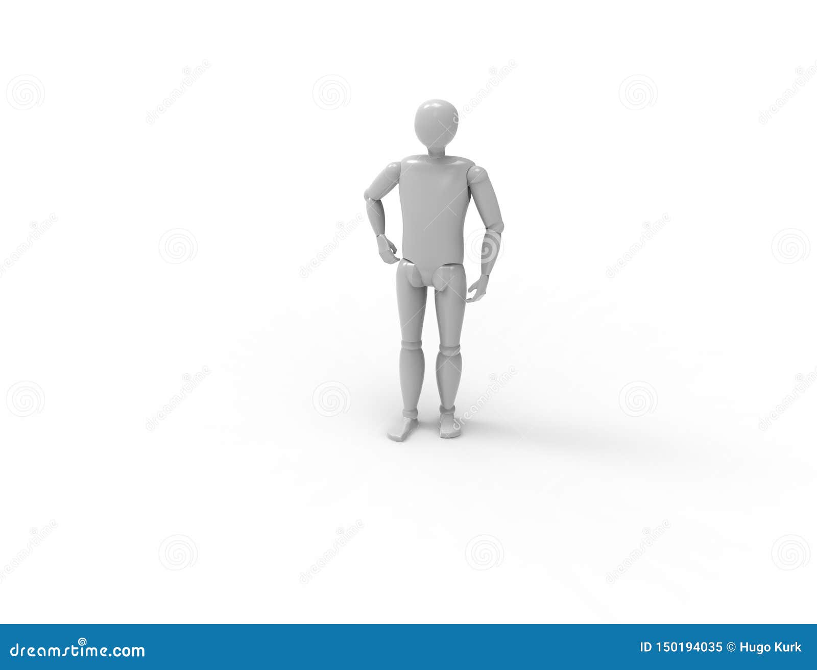 3d Rendering of a Dummy Standing Posing is White Studio Background ...