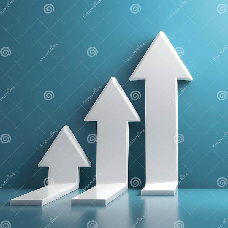 3D Rendering of Dynamic Arrows on Blue Gradient Background Symbolizing ...