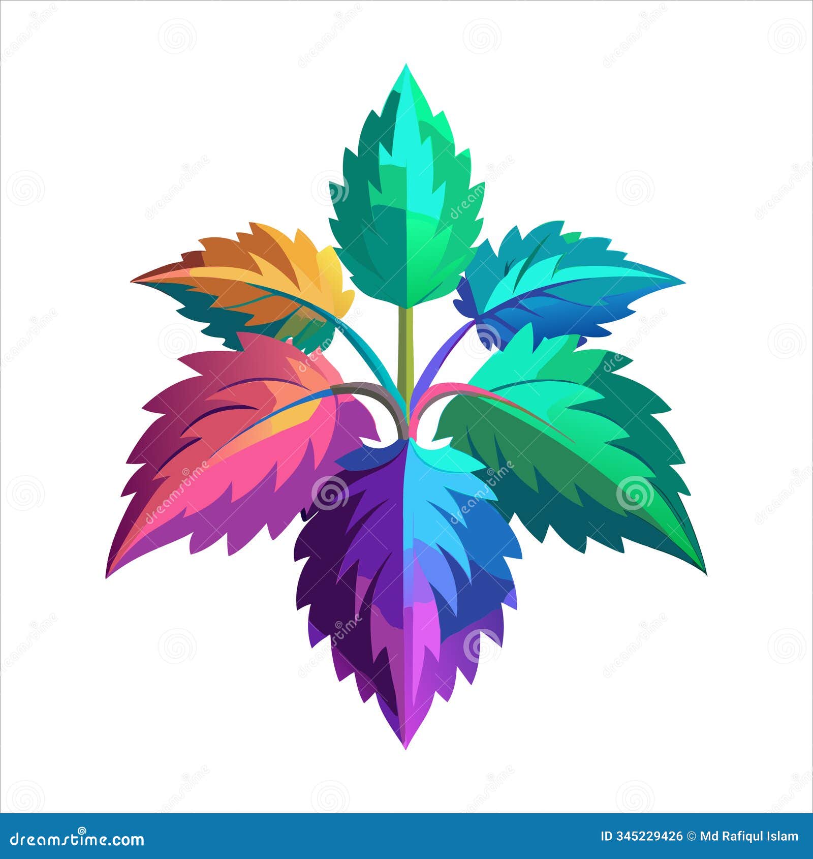 3d Rendering of Dynamic Colorful Nettle Vector Stock Illustration ...