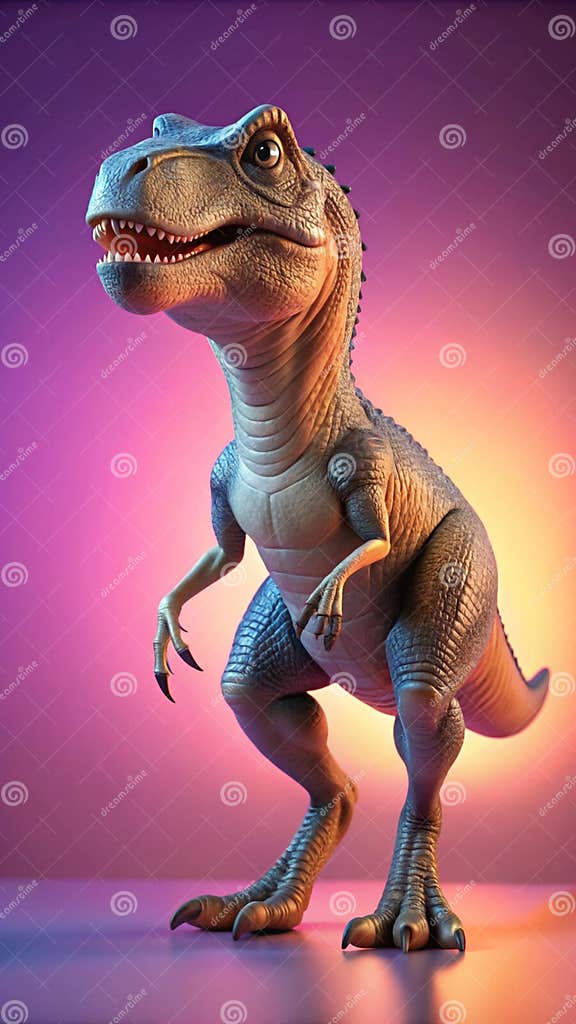 3d Rendering of Dynamic Dinosaur. Generative AI Stock Illustration ...
