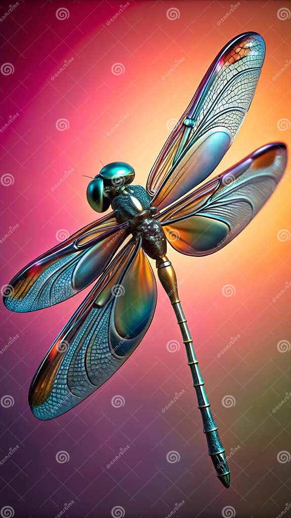 3d Rendering of Dynamic Dragonfly. Generative AI Stock Illustration ...