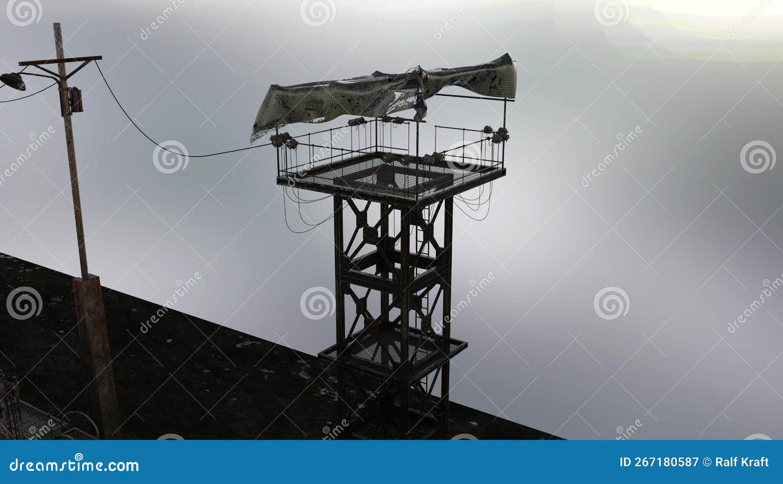 3d-illustration of a Dystopian Post-apocaliptic Zombie Wall Stock ...