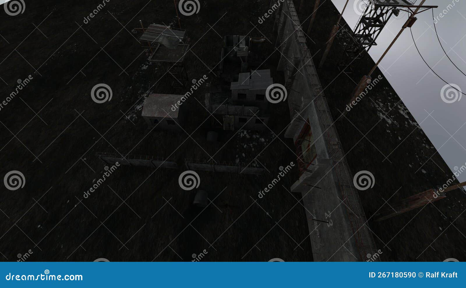 3d-illustration of a Dystopian Post-apocaliptic Zombie Wall Stock ...