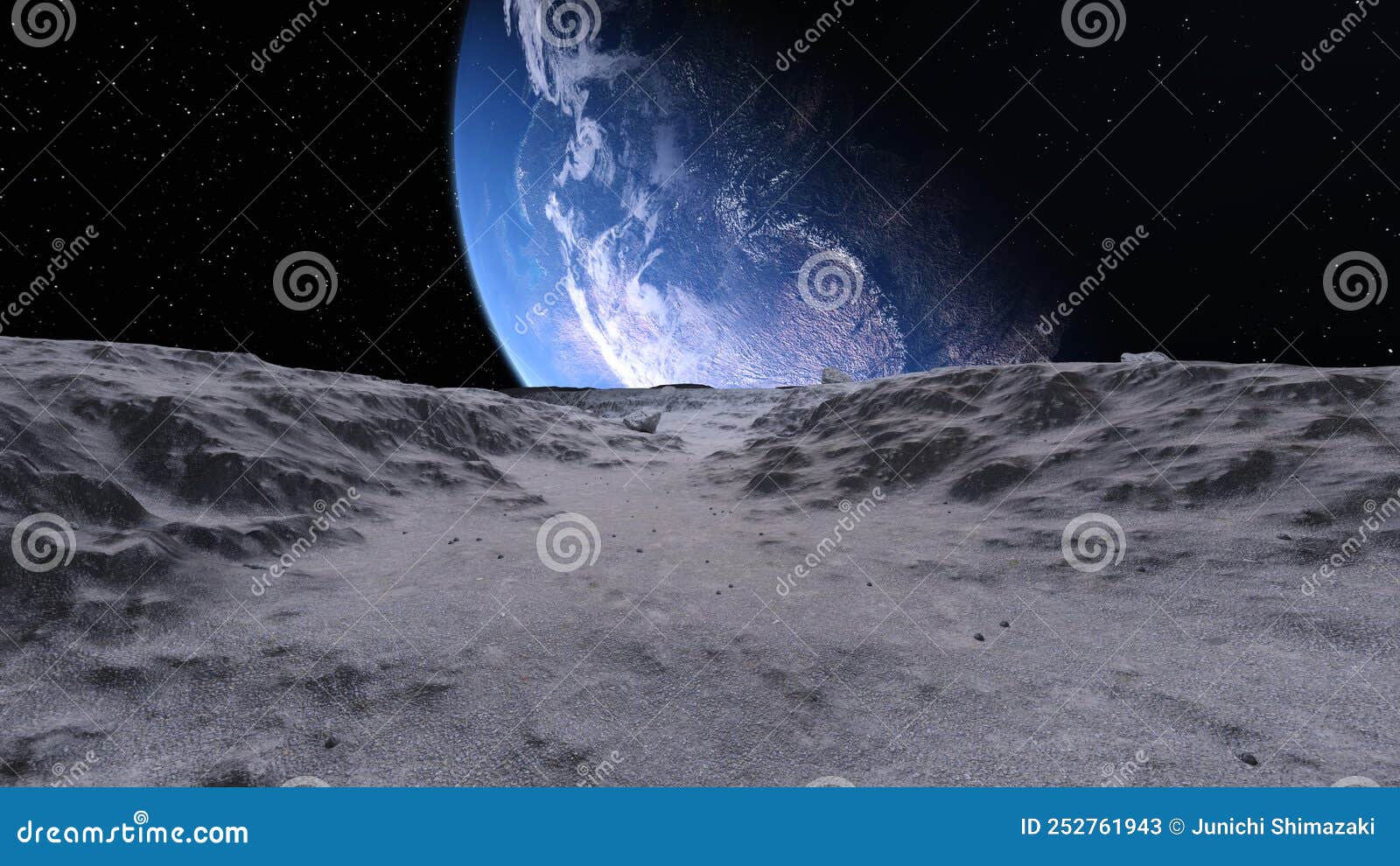 3D Rendering of the Earth and Planetary Surface Stock Illustration ...