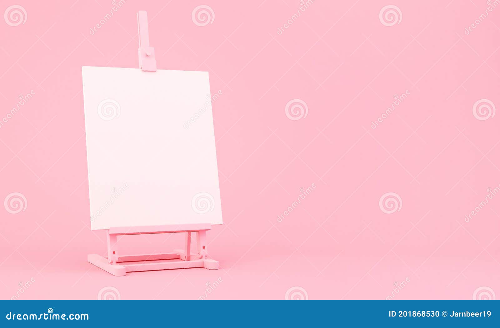 3d Rendering of Pink Easel on Pink Background Stock Illustration ...