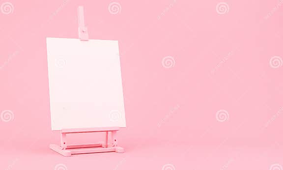 3d Rendering of Pink Easel on Pink Background Stock Illustration ...