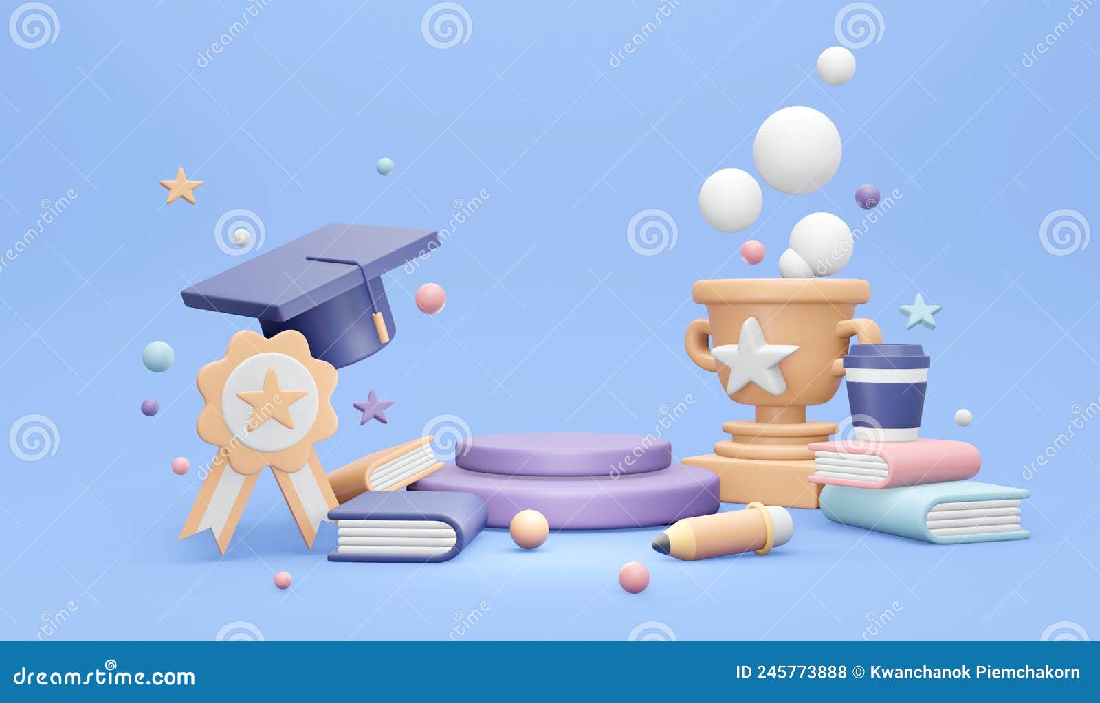 3d Rendering of Education Elements with Copy Space for Commercial Stock ...