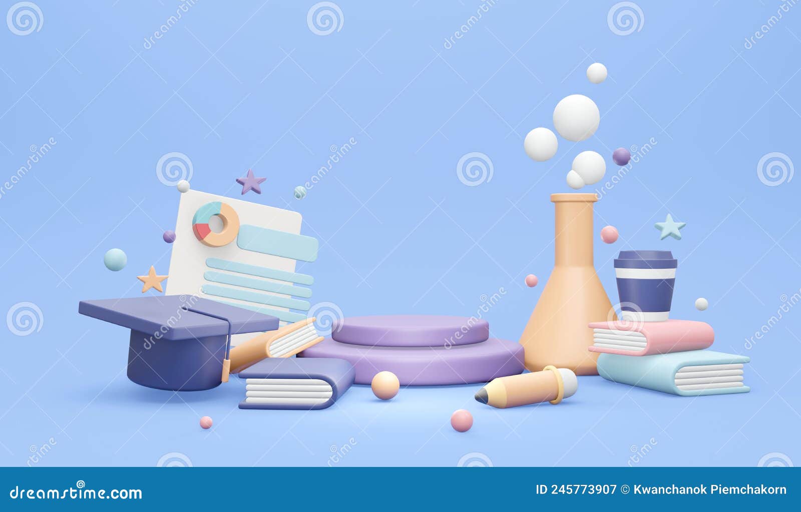 3d Rendering of Education Elements with Copy Space for Commercial Stock ...