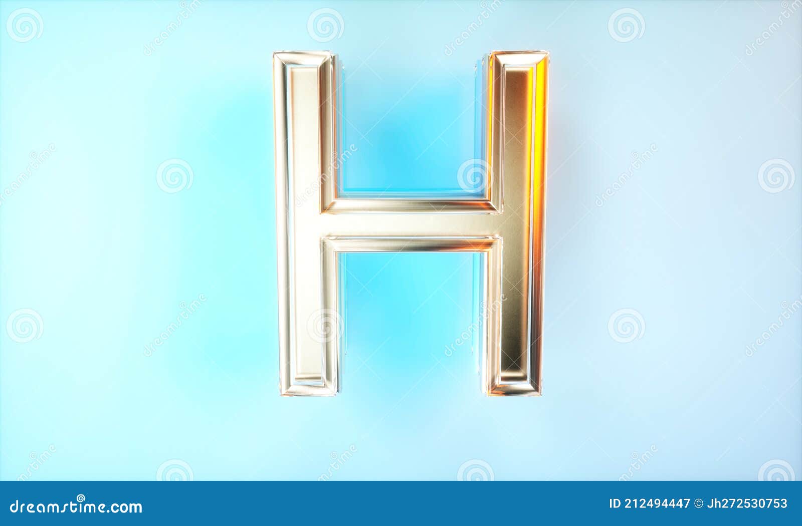 3d Rendering Effect Metal Number H Stock Illustration - Illustration of ...