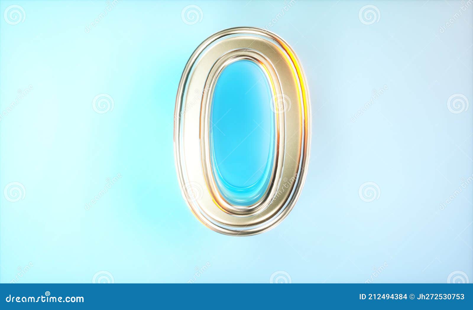 3d Rendering Effect Metal Number 0 Stock Illustration - Illustration of ...