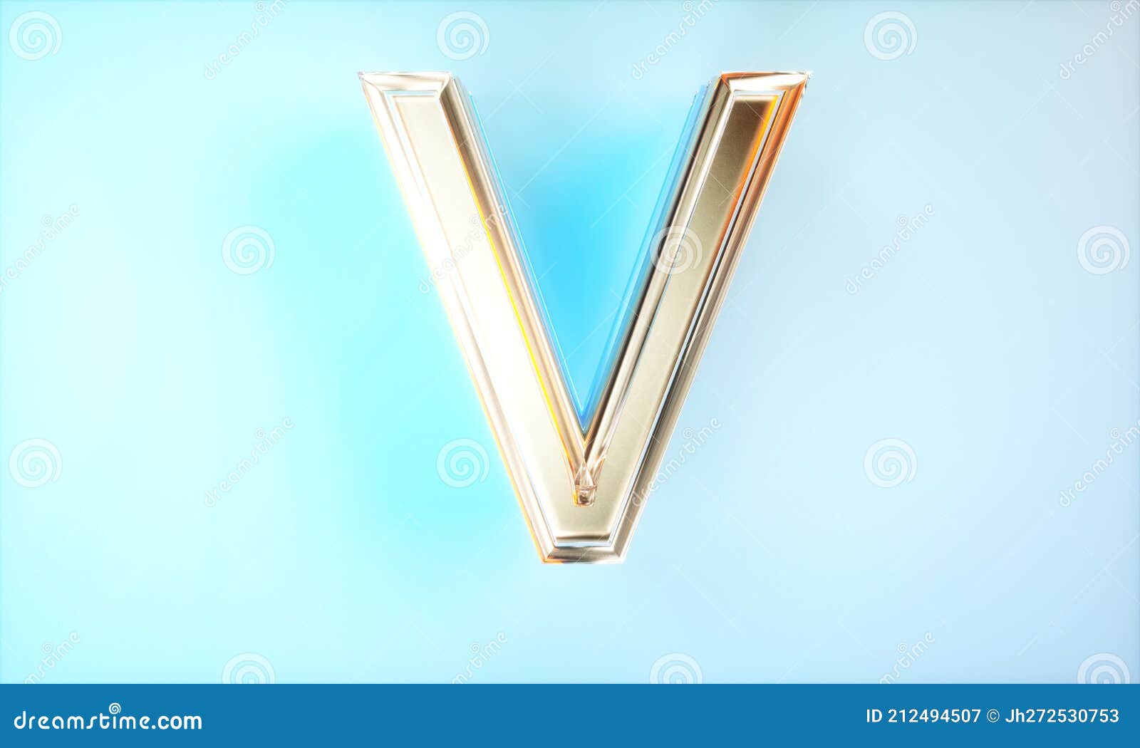 3d Rendering Effect Metal Number V Stock Illustration - Illustration of ...
