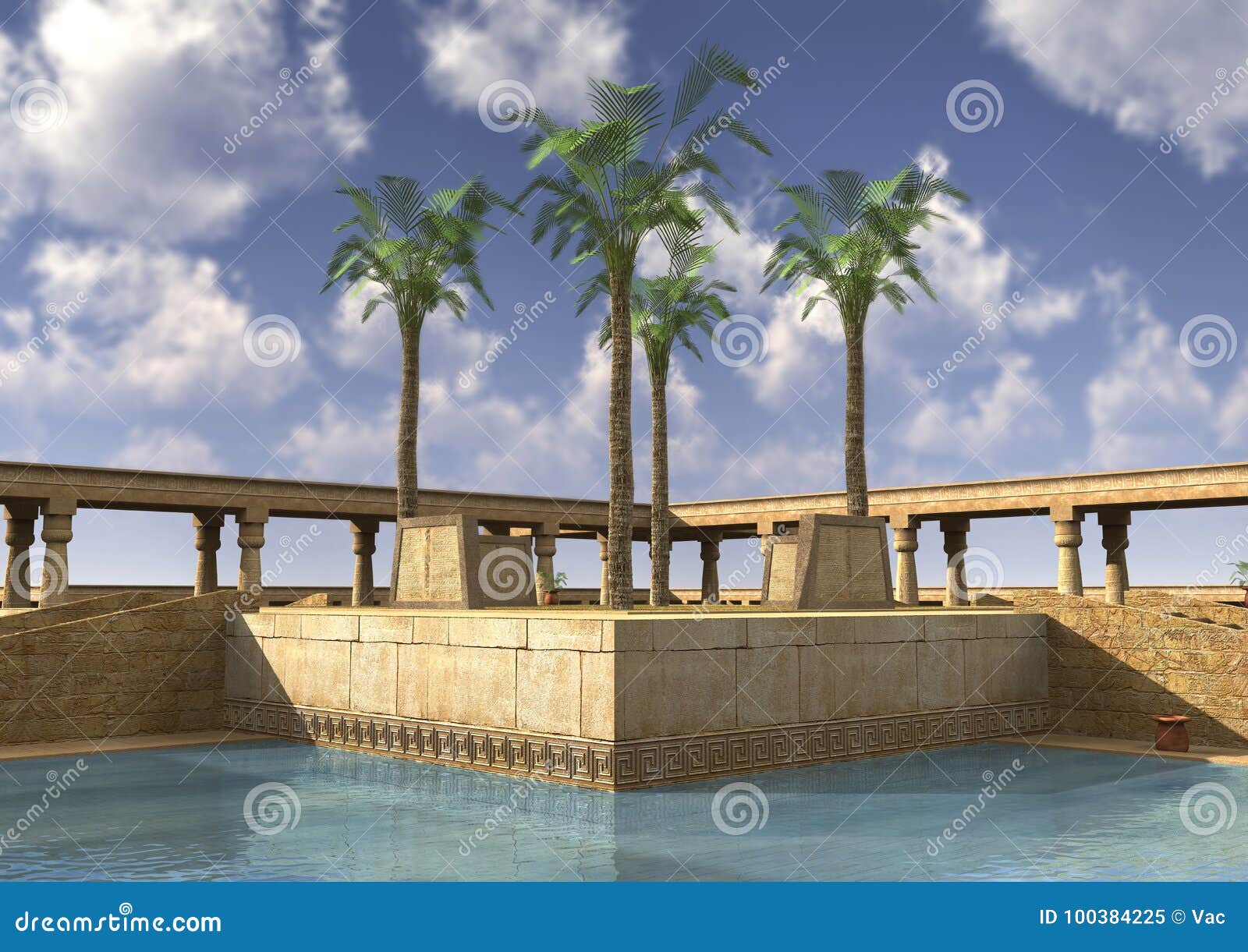 Egyptian Pool With Obelisk Stock Photo | CartoonDealer.com #194513478