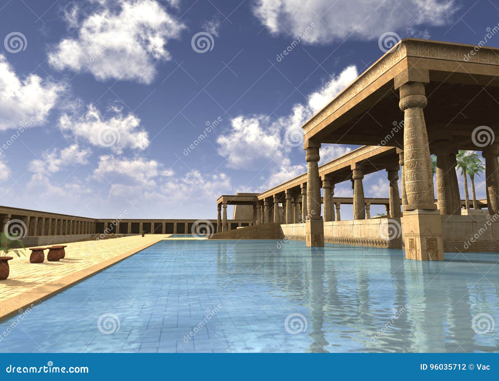 Egyptian Pool With Obelisk Stock Photo | CartoonDealer.com #194513478