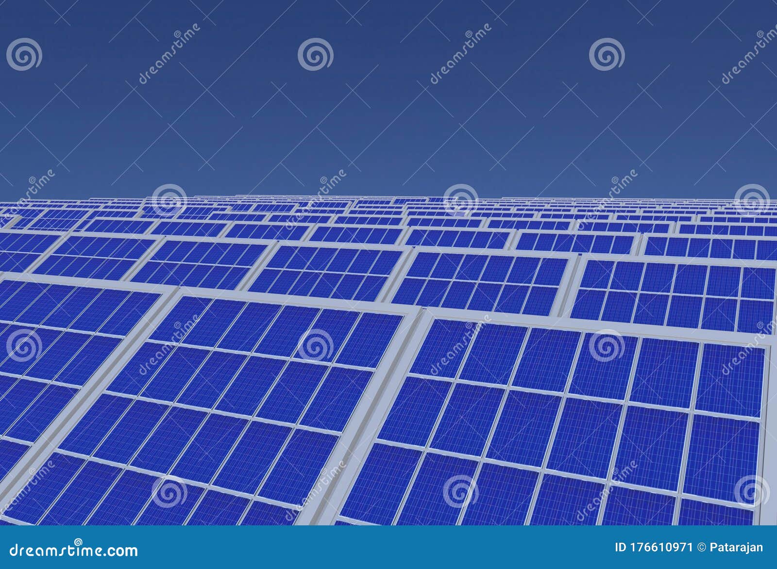 3d Rendering. Electirc Energy Generator System, Solar Cells Panels ...