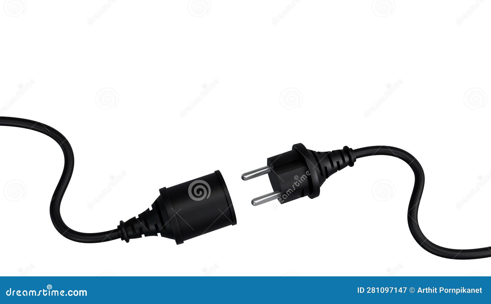 3d Rendering of the Electric Socket and Plug Disconnect, Circuit of ...