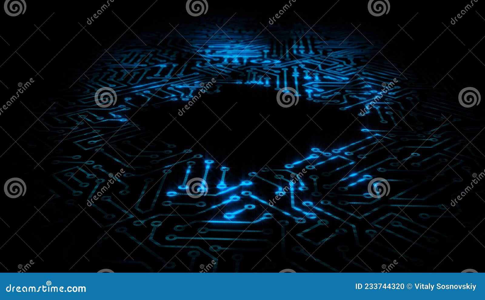 3D Rendering of an Electrical Pulse Passing through the Circuits of a ...