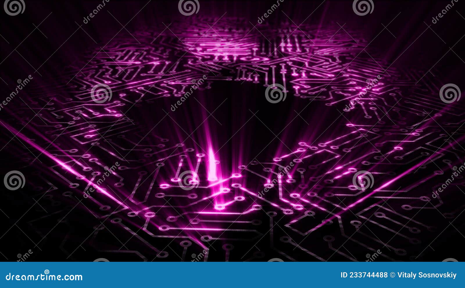 3D Rendering of an Electrical Pulse Passing through the Circuits of a ...