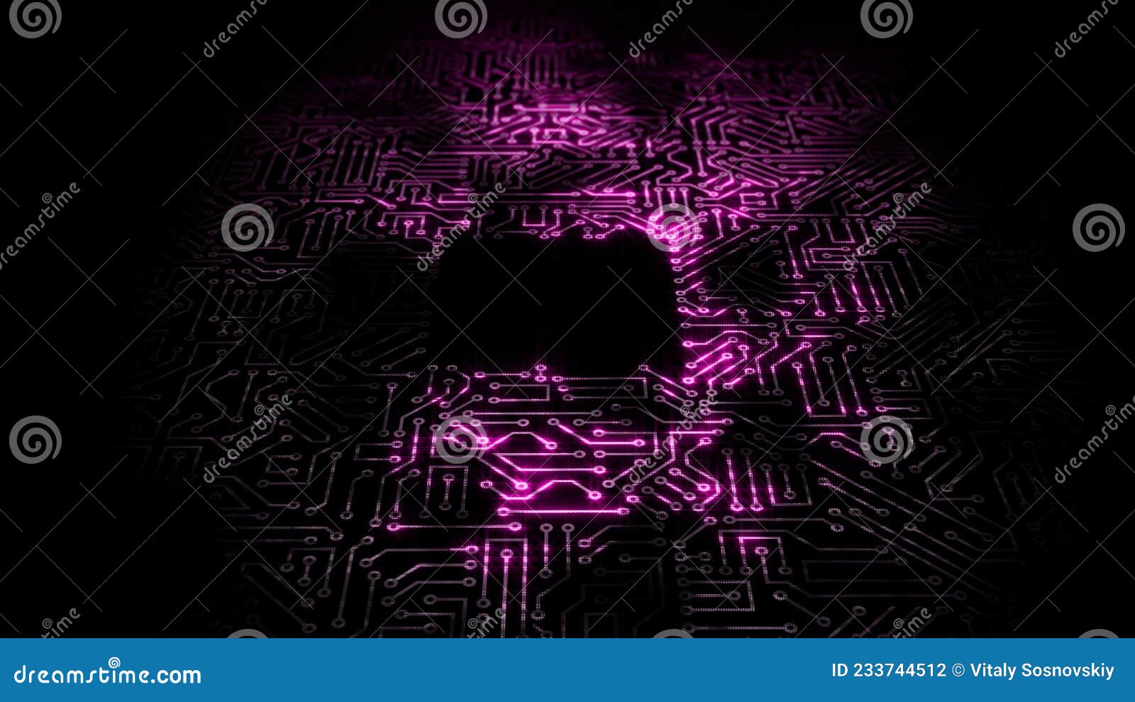 3D Rendering of an Electrical Pulse Passing through the Circuits of a ...