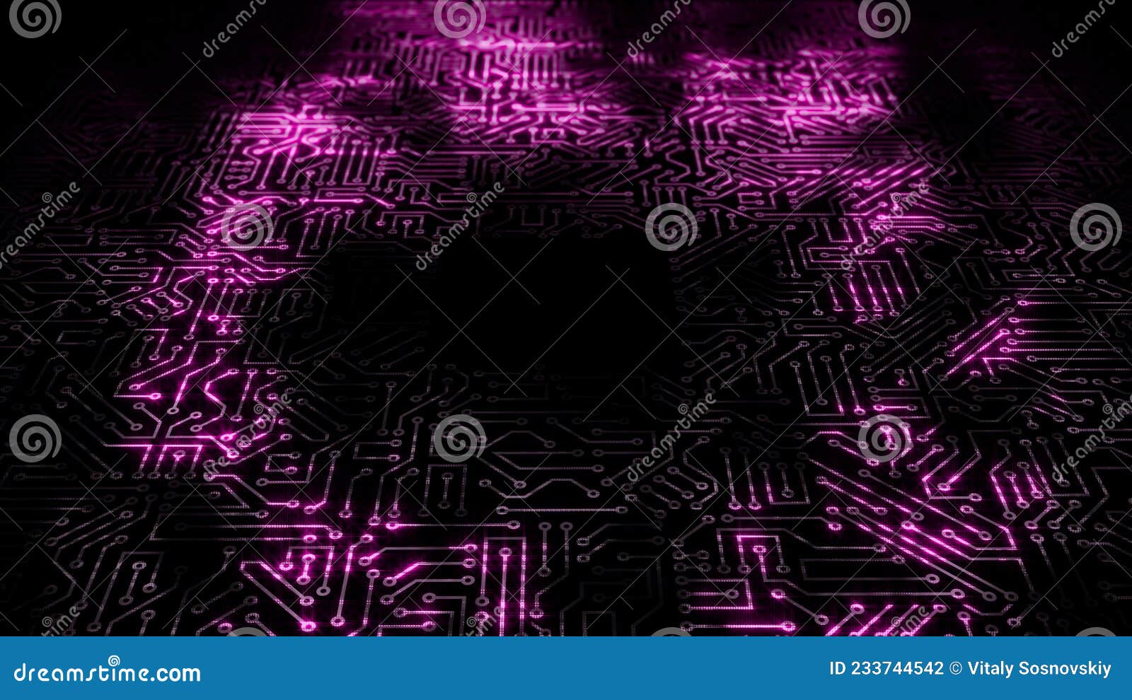 3D Rendering of an Electrical Pulse Passing through the Circuits of a ...
